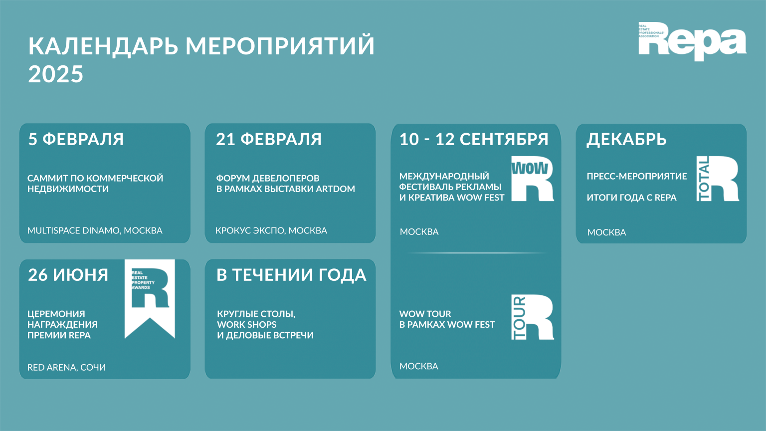 Календарь мероприятий REPA на 2025 год - REPA